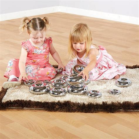 Marvellous Metallic Mirrored Stacking Donuts Set Of 16 Louise Kool And Galt