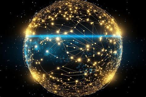Premium Photo Dark Globe With Connection Lines