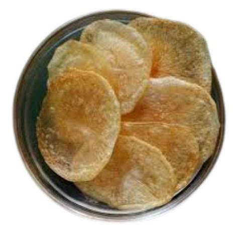 Tasty Round Shape Hygienically Packed Fried Spicy Potato Chips At Best