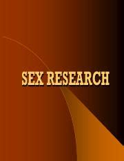 Sex Research 1 Pdf SEX RESEARCH THOUGHTS ON SEX RESEARCH I Feel That Sexual Research Is A