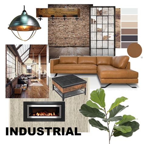 Industrial Mood Board Interior Design Mood Board By Michelleneilsen