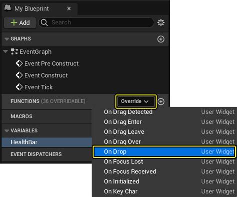 언리얼 엔진에서 드래그 앤 드롭 Ui 제작 언리얼 엔진 56 문서 Epic Developer Community