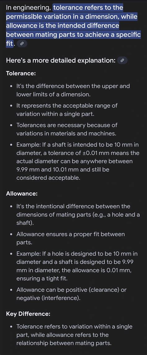 Tolerance And Allowance Are Nearest Difference Properties In Dimensions