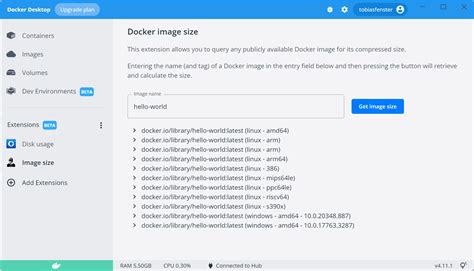 Creating A Docker Extension To Calculate The Size Of An Image