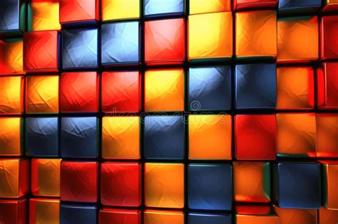 Colorful Three Dimensional Cube Background Texture Created With Generative Ai Technology Stock