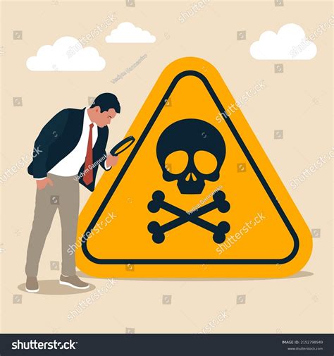 Businessman Magnifying Monitor Investigate Incident Danger Stock Vector