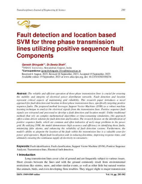 Pdf Fault Detection And Location Based Svm For Three Phase