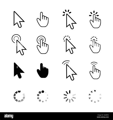 Set Computer Mouse Cursor Stock Vector Images Alamy