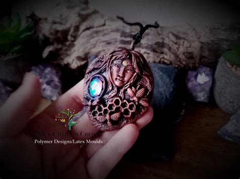 Aurora Quartz Bee Hivenature Goddess Polymer Clay Pendantnecklace