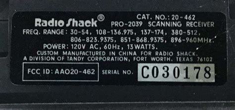 Radio Shack Programmable Scanner Sherwood Auctions