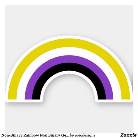 Non Binary Rainbow Non Binary Pride Flag Sticker Zazzle Rainbow Stickers Gay Sticker Non