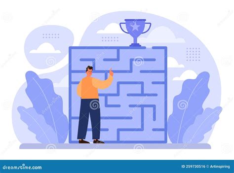 Labyrinth Concept Hard Choice Or Confusion Idea Stock Vector