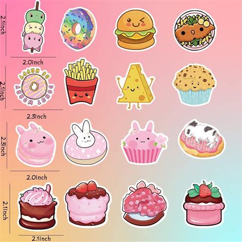 500pcs Food Stickers Cute Stickers For Water Bottles Laptop Skateboard