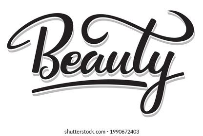 Lettering Cursive Word Beauty Felt Tip Stock Vector Royalty Free