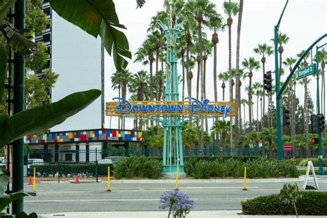 Downtown Disney Sign Outside Disneyland Resort In Anaheim California