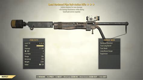 3 Quad Pipe Bolt Action Rifle Explosive 50dr Fallout 76 Pc Buy