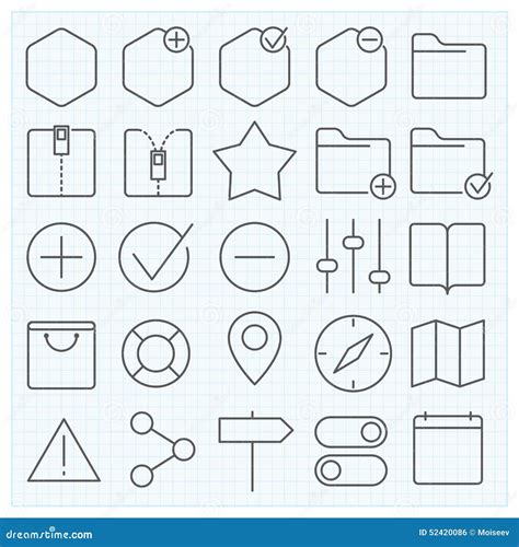 Universal Gui Icons Set Stock Vector Illustration Of Navigation 52420086
