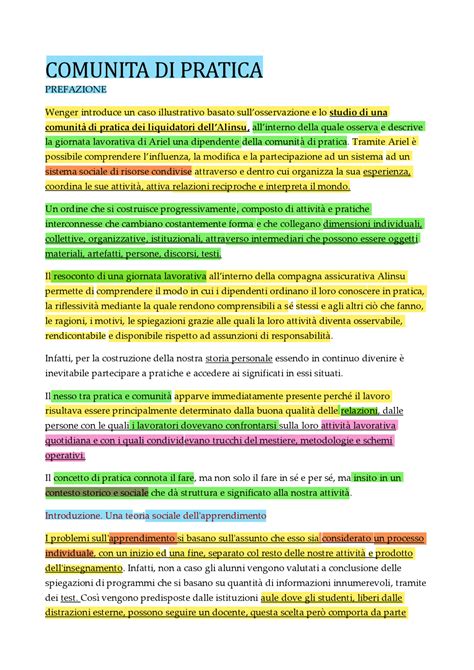 Comunità Di Pratica Dispensa Docsity