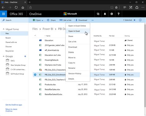sharepoint 및 비즈니스용 onedrive 파일 가져오기 power query microsoft learn