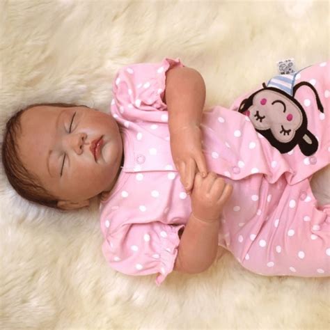 Bebê Reborn Dormindo De 20 Polegadas Com Corpo De Pano Macio Feito à