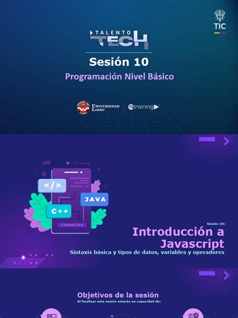 1 Sesion 10 Sintaxis B├ísica Y Tipos De Datos Variables Y Operadores