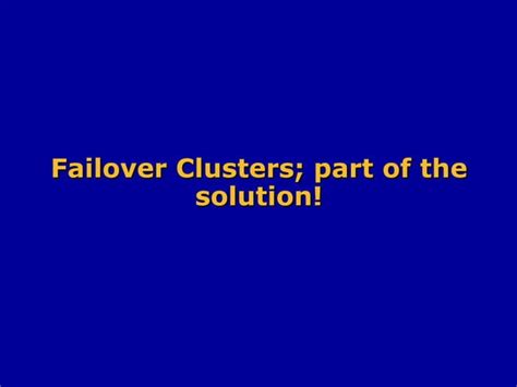 Sql Server Cluster Presentation Ppt
