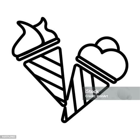 아이스크림 아이콘입니다 흰색 배경에 고립 된 얇은 선형 아이스크림 윤곽선 아이콘 라인 벡터 아이스크림 기호 웹 및 모바일 기호 0명에 대한 스톡 벡터 아트 및 기타 이미지