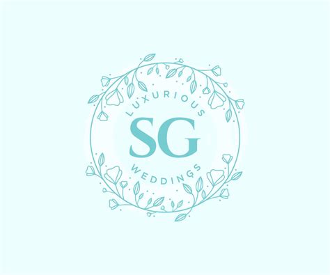 Sg Initials Letter Wedding Monogram Logos Template Hand Drawn Modern