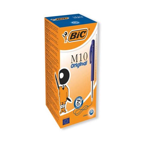 Buy Bic M10 Clic Ballpoint Pen Medium Blue Pack Of 50 901218 From
