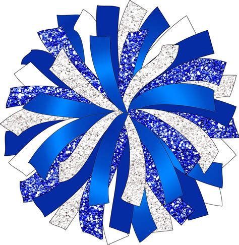 Custom Pom Glitter And Glam Pom Pom Digital Clip Art Blue White