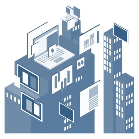 Premium Vector City Tech Illustration In Isometric Style