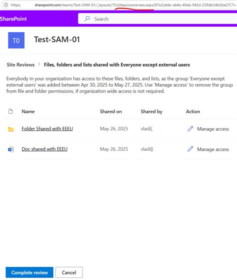 Content Shared With Everyone Access Review Vlads Sharepoint Blog