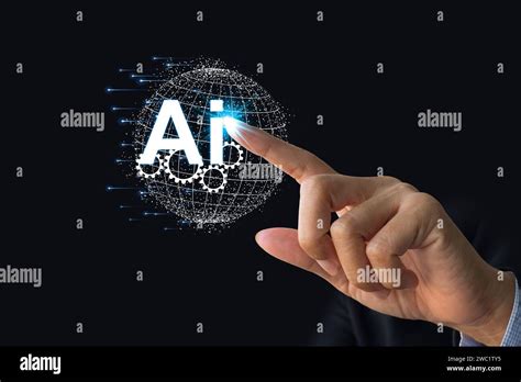 Ai Machine Learning Hands Of Globe And Human Touching On Big Data Network Connection