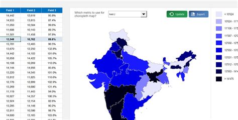 India Choropleth Map Excel Template Data Visualization Digital Download Etsy
