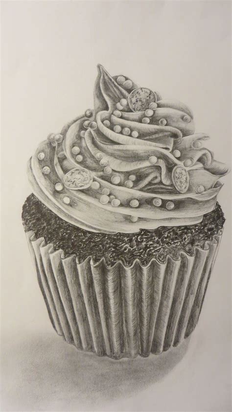 Cupcake Pencil Drawing