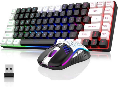 Redthunder K84 Wireless Keyboard And Mouse Combo Rainbow Backlit Rechargeable Battery 75