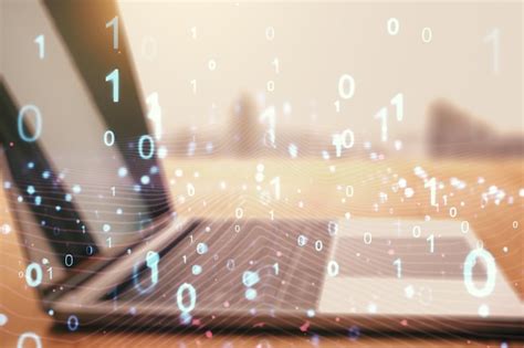Premium Photo Creative Abstract Binary Code Hologram On Modern Computer Background Ai And