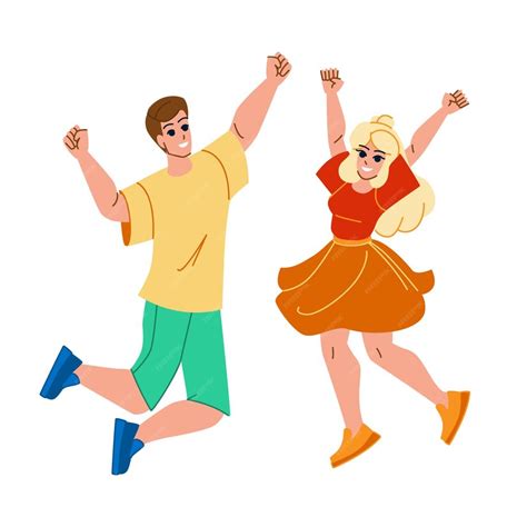 Premium Vector Couple Jumping Vector