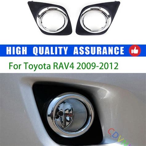 For Toyota Rav4 2009 2012 Chrome Silver Front Fog Light Lamp Bumper