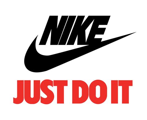 Nike Logo Black And Just Do It Symbol Red With Name Clothes Design Icon
