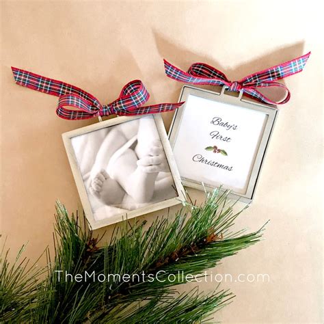 Custom CHRISTMAS Photo Ornament Double Sided Frame Artisan Pewter