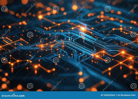 Exploring Intricate Circuit Board Pathways A Visual Journey Into Technology Stock Illustration