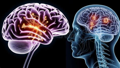 Neural Network Of The Brain Artificial Intelligence Conceptual Illustration Stock Illustration