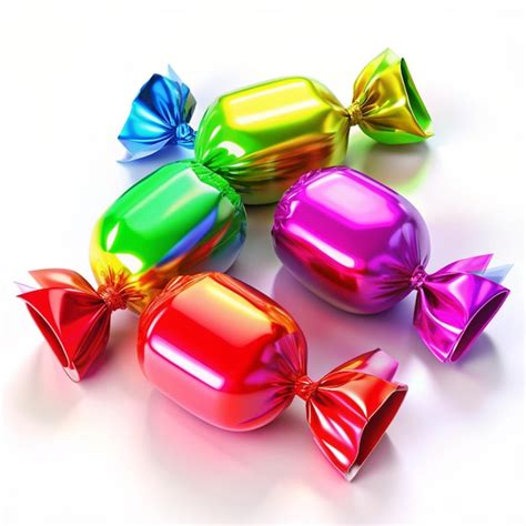 Premium Photo 3d Glossy Plastic Candy With Dynamic Wrappers And Vibrant Colors