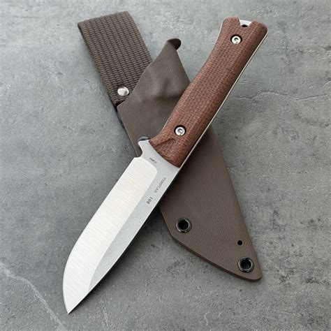 Sj Knife Templar Terra Satin Elmax Brown Micarta And Kydex