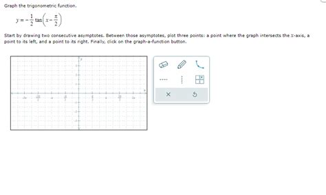 solved graph the trigonometric function y 12tan x π2 start