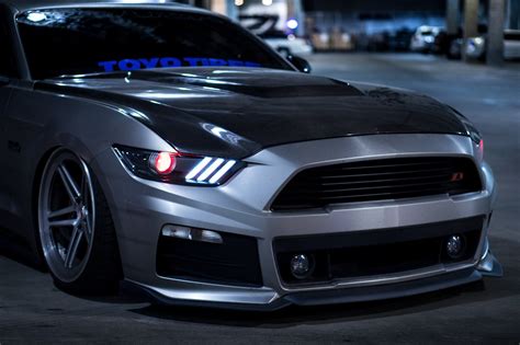 Blue Mustang With Carbon Fiber Hood At Harriet Woodruff Blog