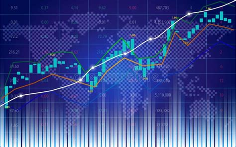 Stock Market Or Forex Trading Chart With Indicator On World Map Stock Vector Illustration Of