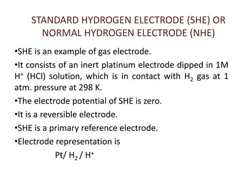 Solution Standard Hydrogen Electrode She Or Normal Studypool