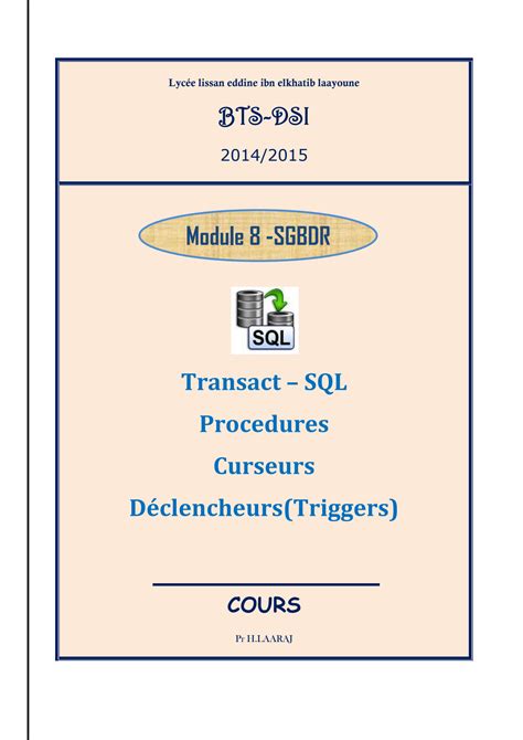 SOLUTION Cours SQL Studypool